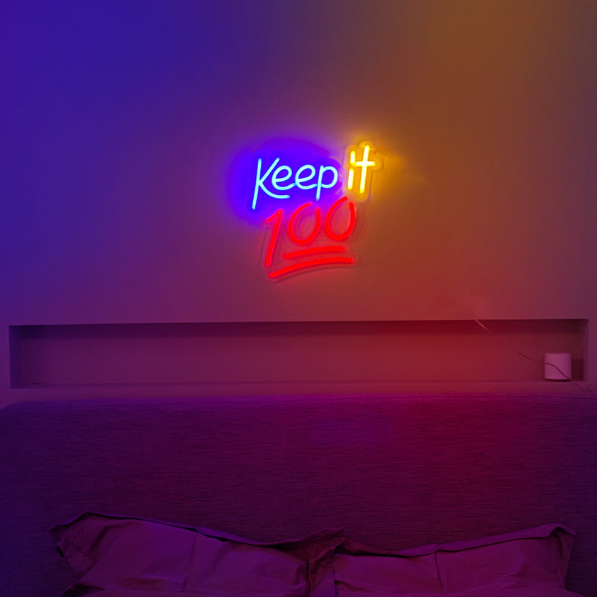Neon Sign Custom | Keep it 100 Neon Sign | Wow Neon – Wow Neon Design