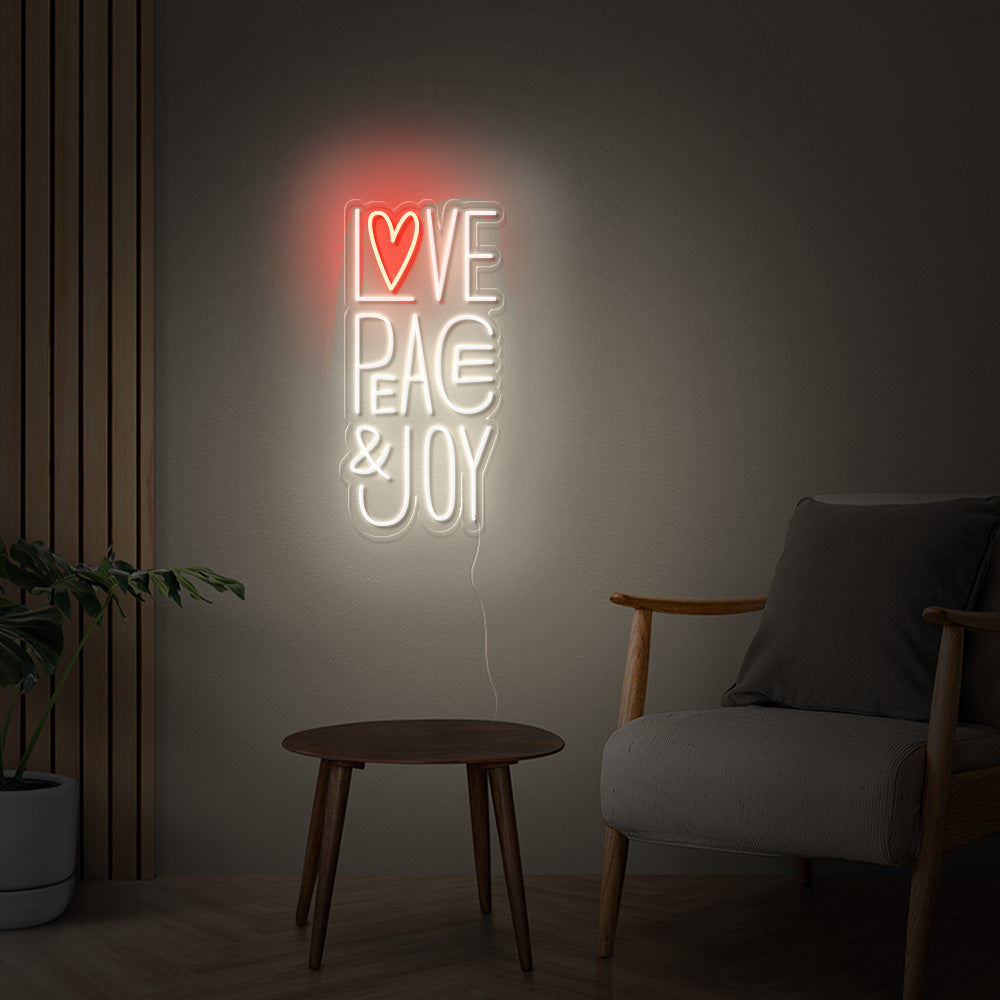 Neon Signs For Bedroom | Love, Peace, Joy Neon Sign | Wow Neon – Wow ...